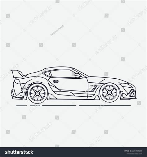 Line Art Cars Japanese Legend Car Stock Vector Royalty Free
