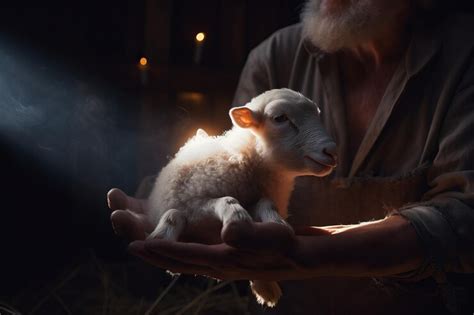 Premium Ai Image Jesus Lamb God Surrendered Parable Religious Generate Ai
