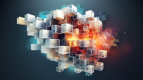 Futuristic Voxel Artificial Cubes Stock Illustration Illustration Of Technology Cubes 291632253