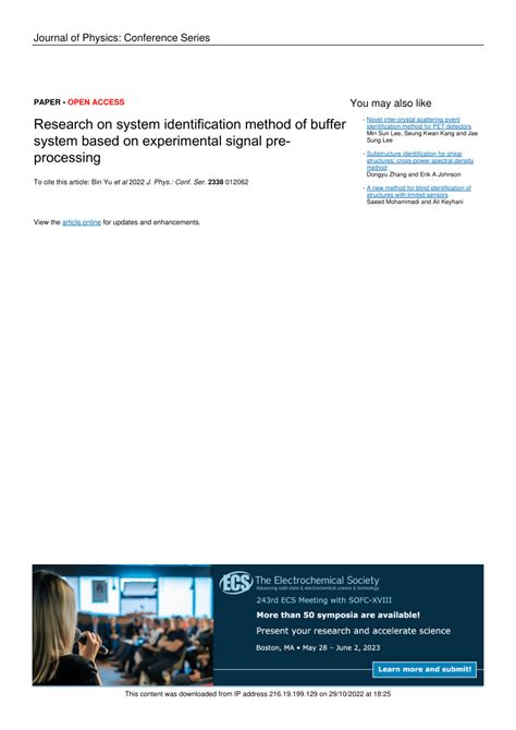 pdf research on system identification method of buffer system based