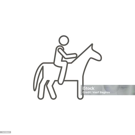 Ilustración De Caballo Icono Vectorial De Hombre Ilustración De