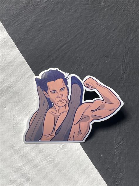 Patrick Bateman Sticker Custom Christain Bale Flexing Etsy