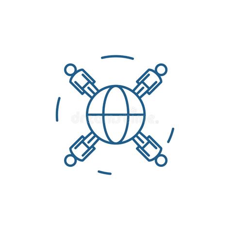 Global Business Networking Line Icon Concept Global Business Networking Flat Vector Symbol