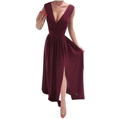 Weaiximiung Sexy Women Beach V Neck Dresses Summer Party Casual A Line