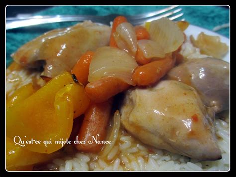 Qu est ce qui mijote chez Nance Poulet aigre doux à la mijoteuse