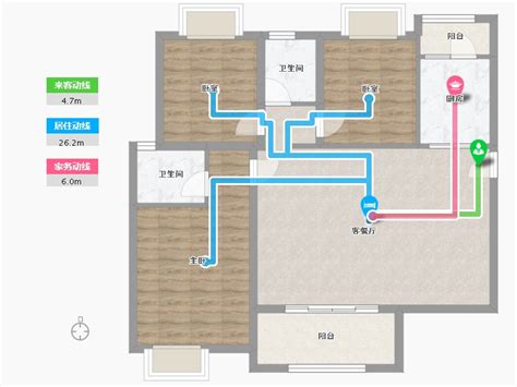 汉中市恒基馨城户型图3室2厅1厨2卫12800平方米 酷家乐