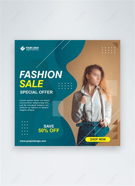 Abstract Creative Fashion Sale Social Media Post Template Image Picture