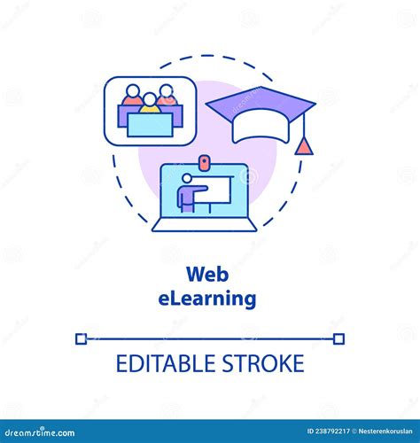 Web Elearning Concept Icon Stock Vector Illustration Of Icon 238792217