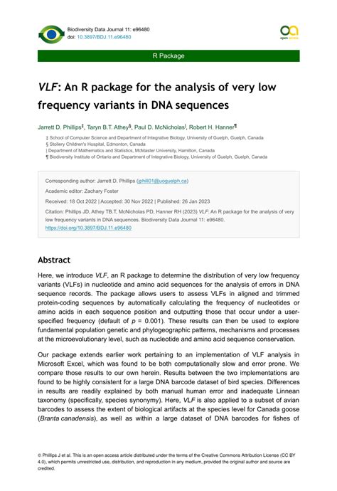 Pdf Vlf An R Package For The Analysis Of Very Low Frequency Variants