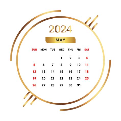 2024년 5월 달력 황금색과 검은색 벡터 월간 달력 달력 2024년 5월 PNG 일러스트 및 벡터 에 대한 무료