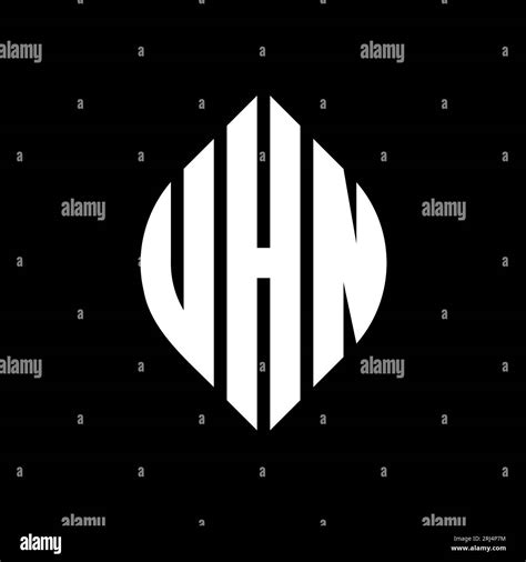 Uhn Circle Letter Logo Design With Circle And Ellipse Shape Uhn Ellipse Letters With