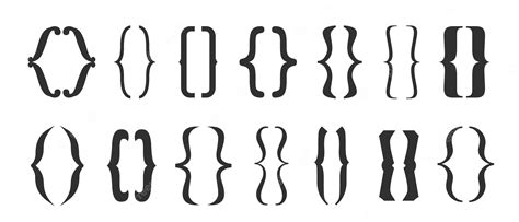 Premium Vector Brackets Icons Set Curly Brackets Icons Typography