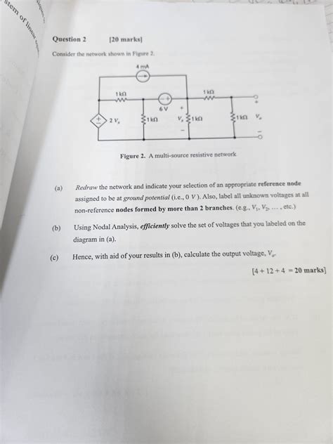 solved question 2[20 ﻿marks]consider the network shown in