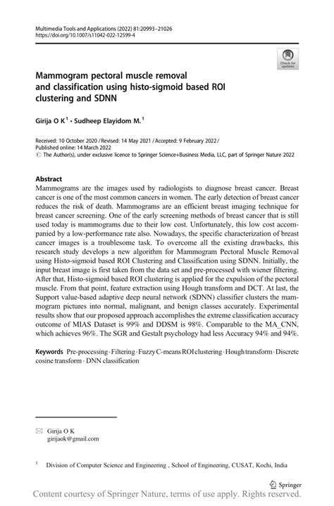 Mammogram Pectoral Muscle Removal And Classification Using Histo