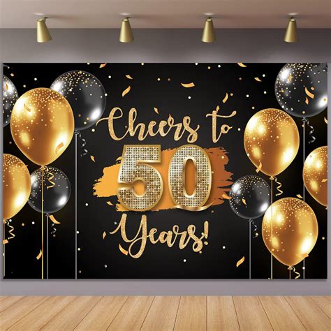 7x5ft Cheers To 50 Years Backdrop Banner Happy 50th Birthday Background