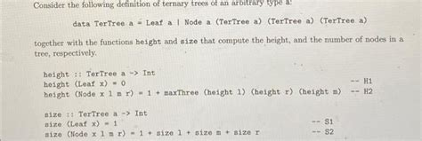 solved consider the following definition of ternary trees of