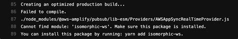 Build Fails Due To Missing Dependency In Aws Amplify Pubsub Issue