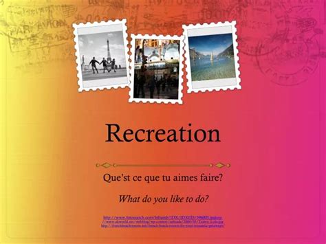 Ppt Recreation Powerpoint Presentation Free Download Id2116474