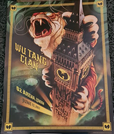 Wu Tang Poster Wu Tang Poster 11 X 17 Inches Concert 25th Yb 36