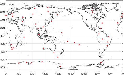 Geographic Distribution Of The 47 Selected Global Navigation Satellite