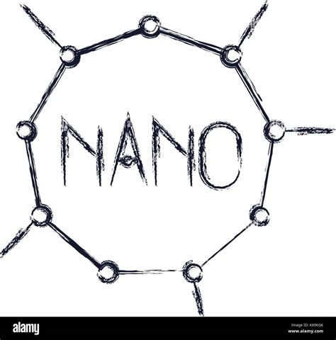 Nano Molecular Structure Icon In Blurred Silhouette Stock Vector Image