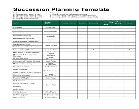 Succession Planning Templates Rayness Analytica I Online