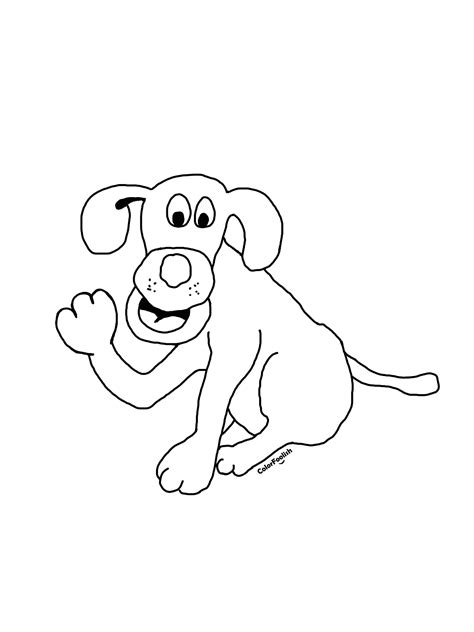 Bilde å fargelegge en smilende og vinkende hund ColorFoolish