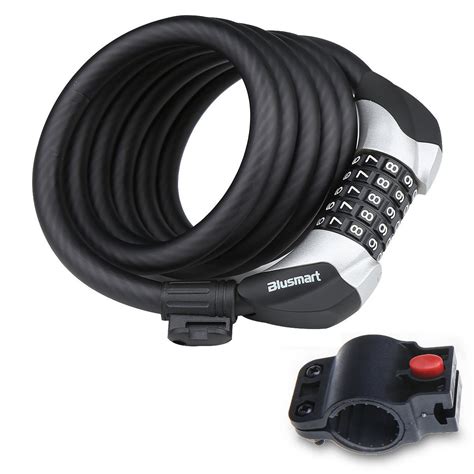 Product 6 Feet Bike Lock Cable Self Coiling Mounting Bracket 6 Feet