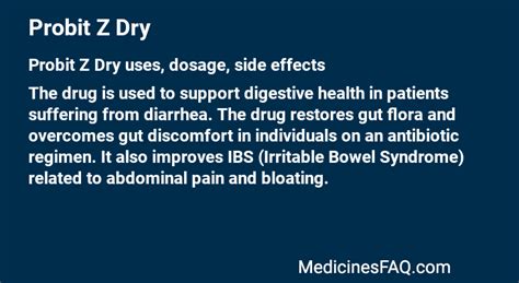 Probit Z Dry Uses Dosage Side Effects Food Interaction And Faq