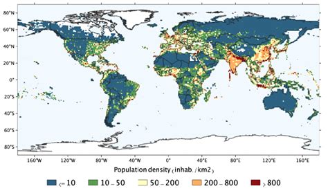 Ciesin Gpw 2020 Global Population Density Data Resampled At The Download Scientific Diagram