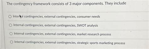 Solved The Contingency Framework Consists Of 3 ﻿major
