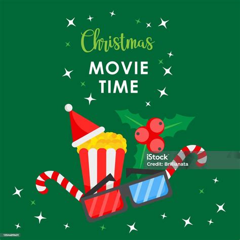 크리스마스 영화 시간 팝콘과 3d 안경이 있는 녹색 만화 배너 크리스마스에 대한 스톡 벡터 아트 및 기타 이미지 크리스마스 영화 소다 Istock