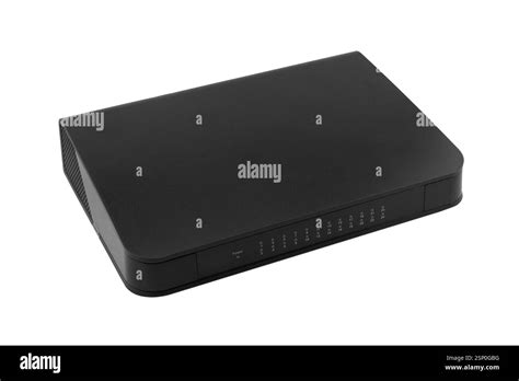 Networking Ethernet 24 Port Switch Isolated On White Background Ethernet Hub Active Hub