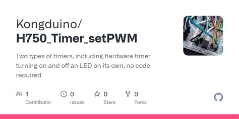 Github Kongduinoh750timersetpwm Two Types Of Timers Including Hardware Timer Turning On
