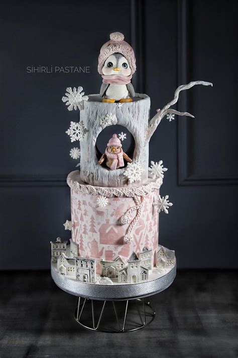 Gray Penguin Cake Decorated Cake By Sihirli Pastane Cakesdecor
