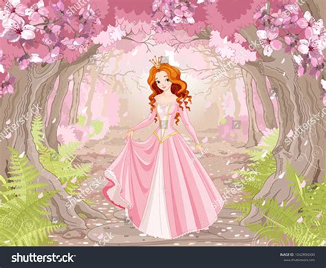 Illustration Beautiful Red Haired Princess On Stock Vector Royalty Free 1042894300