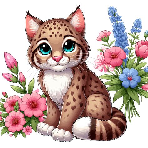 Premium Vector Cute Bobcat Vector Cartoon Illustration