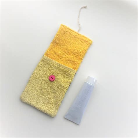 Toothbrush Holder Toothpaste Pouch Yellow Travel Case Etsy