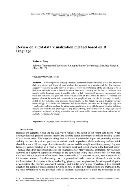 Pdf Review On Audit Data Visualization Method Based On R Language