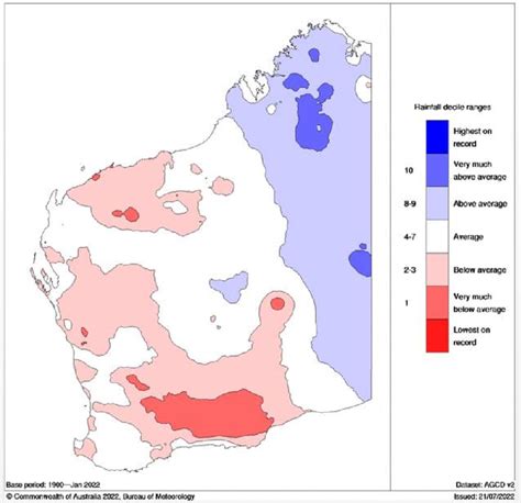 Rainfall Decile Distribution At The End Of January Across Western