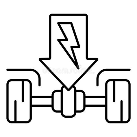 Ev Chassis With Wheels Thin Line Icon Energy Power Concept Vector