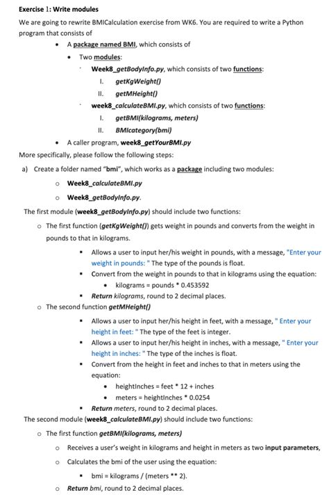 Solved Exercise Write Modules We Are Going To Rewrite Chegg Com