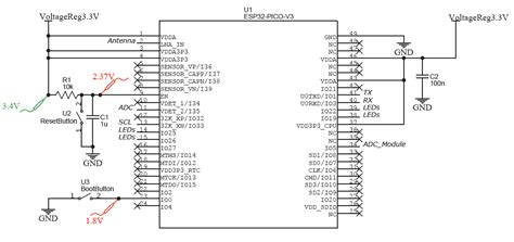 Pcb Esp32 Unexpected Voltage Readings On En And Io0 Electrical