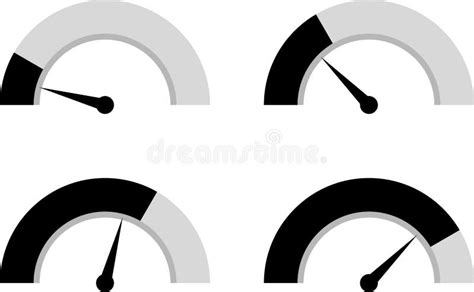 Dashboard Speedometer Icons Set Tachometer Icon Isolated Performance Indicator Sign Car Speed