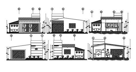 Elevation And Section Of House CAD File Cadbull