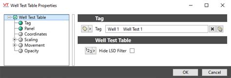 Well Test Table Widget