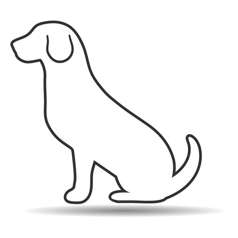 Ilustración De Una Silueta De Contorno De Un Perro 13354524 Vector En