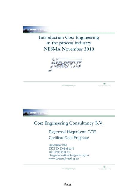 Aace Factored Cost Estimation Pdf Physics Science