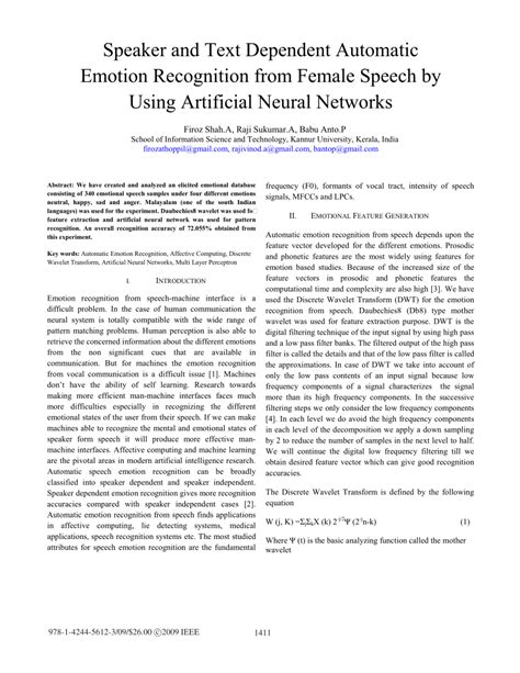 Pdf Speaker And Text Dependent Automatic Emotion Recognition From