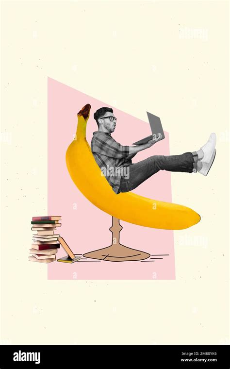 Magazine Creative Template Collage Of Nerd Programmer Guy Sit Unique